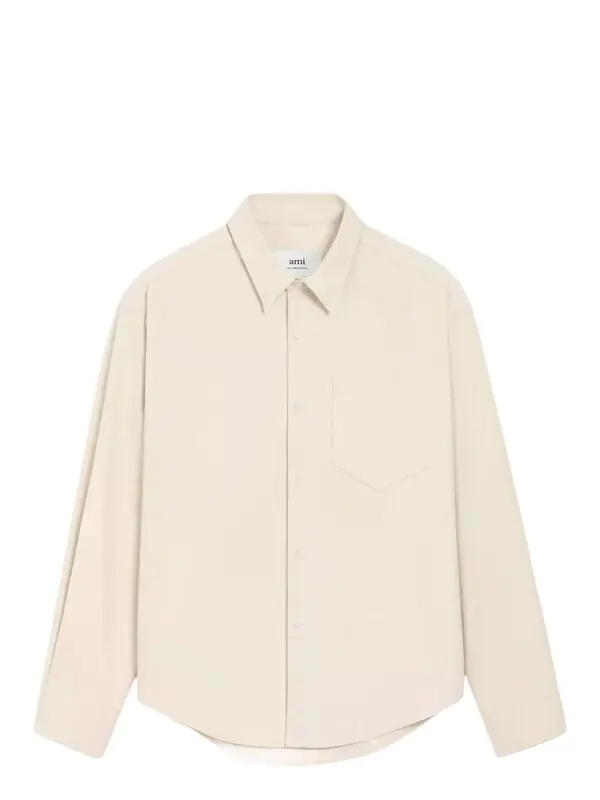 Ami De Coeur Embossed Cotton Boxy Shirt - Neutrals