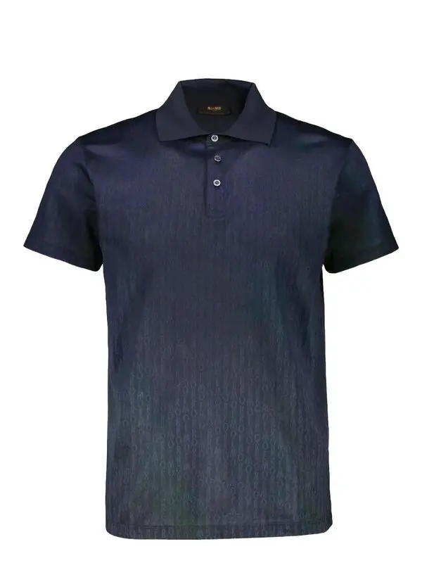 MOORER Jacquard-logo Polo Shirt - Blue