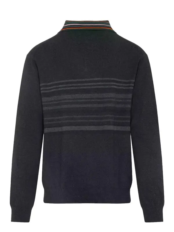 Paul Smith Striped Polo-neck Sweater - Grey