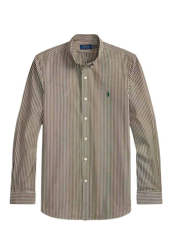 Polo Ralph Lauren Striped Poplin Shirt - Brown