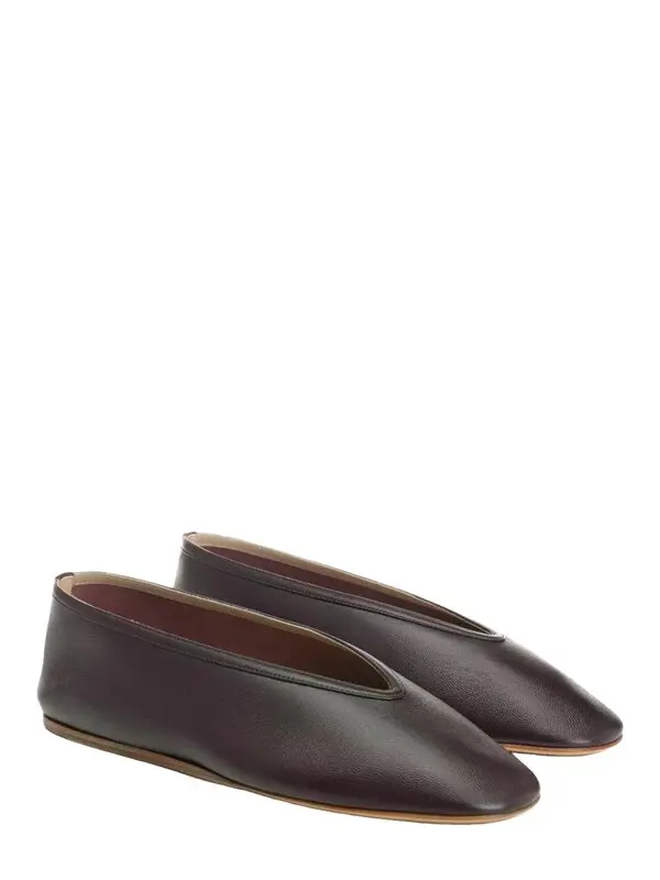 Le Monde Beryl Leather Ballet Flats - Brown