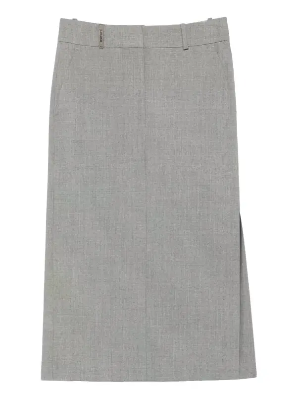 Peserico Midi Straight Skirt With Welt Pockets - Grey
