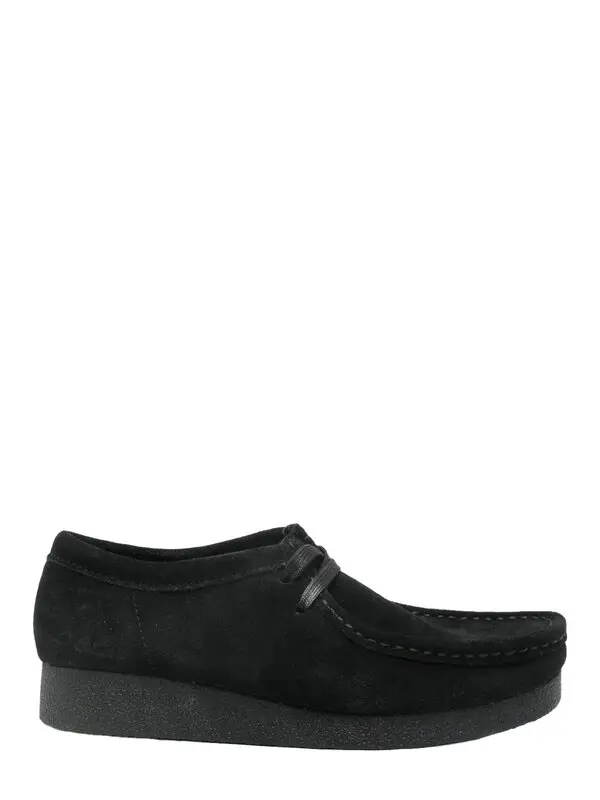 Clarks Wallabee Suede Derby Shoes - Black