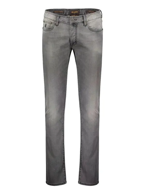 MOORER Logo-patch Jeans - Grey