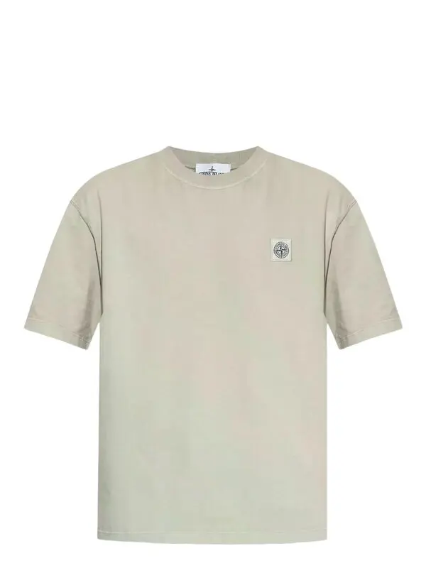 Stone Island Logo-patch Cotton T-shirt - Neutrals