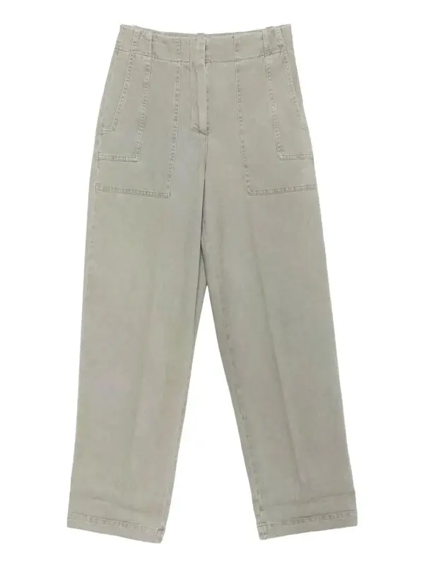 Peserico Patch-pockets Cropped Trousers - Grey