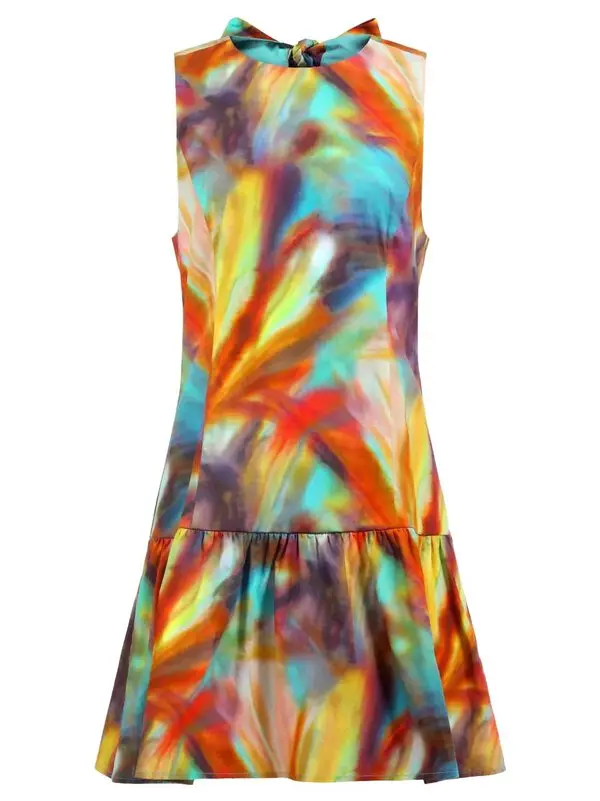 MARIE OLIVER Marilyn Abstract-print Tiered Mini Dress - Orange