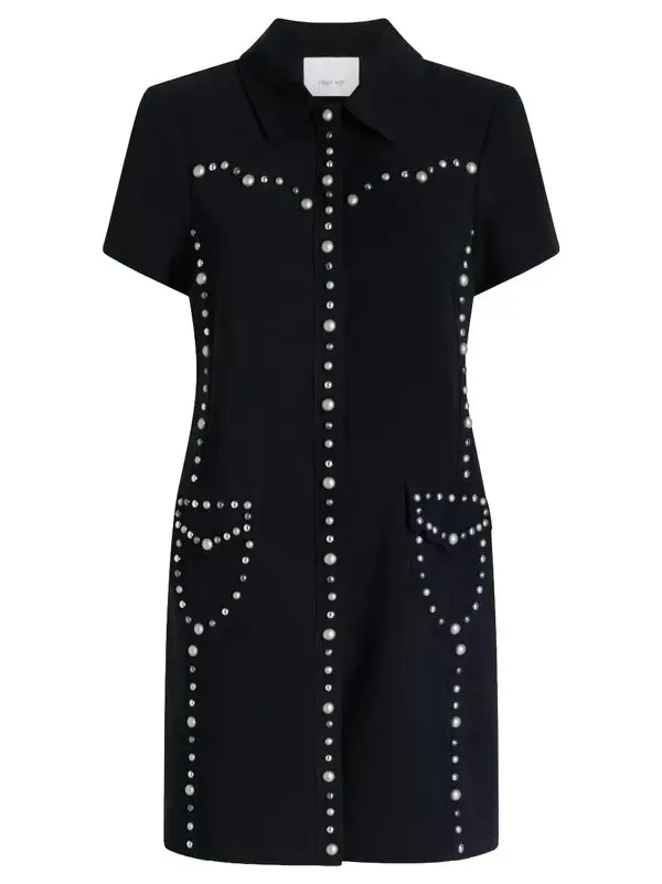 Cinq À Sept Stud-embellished Mini Dress - Black