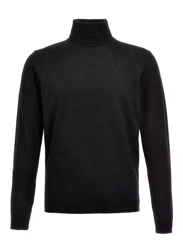 ROBERTO COLLINA Roll-neck Sweater With Cuffed Sleeves - Grey