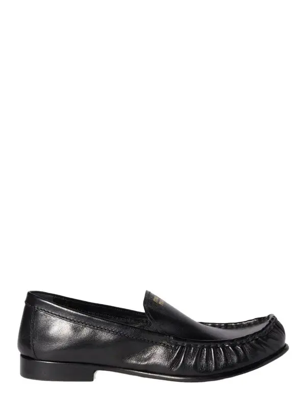 Miu Miu Embossed-logo Loafers - Black