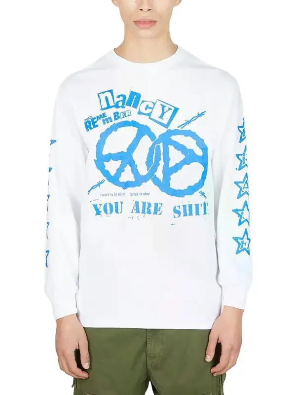 Nancy Ganz Graphic-print Long-sleeve T-shirt - White