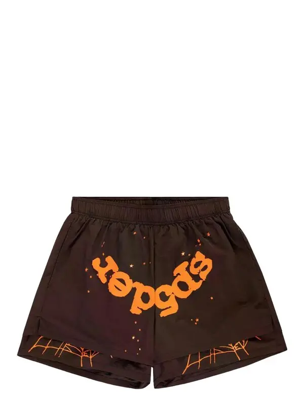 SP5DER Og Web Double-layer Shorts - Brown