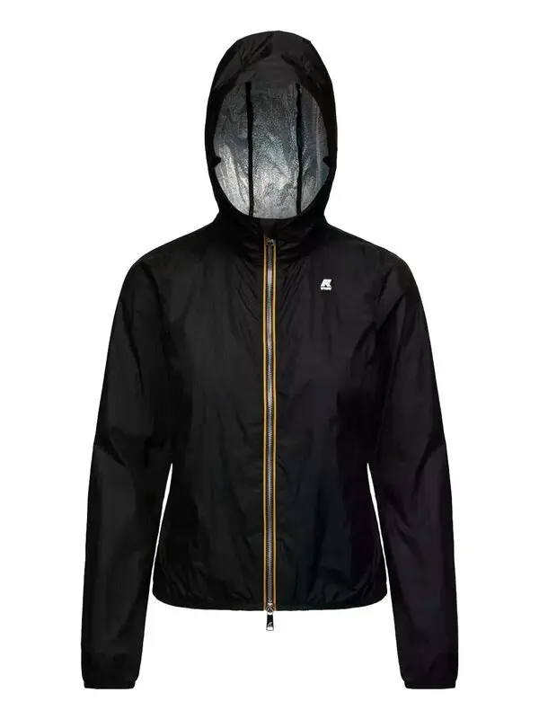 K-WAY Hooded Zip-front Jacket - Black