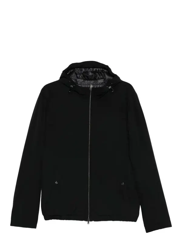 Herno Hooded Zip-up Jacket - Black