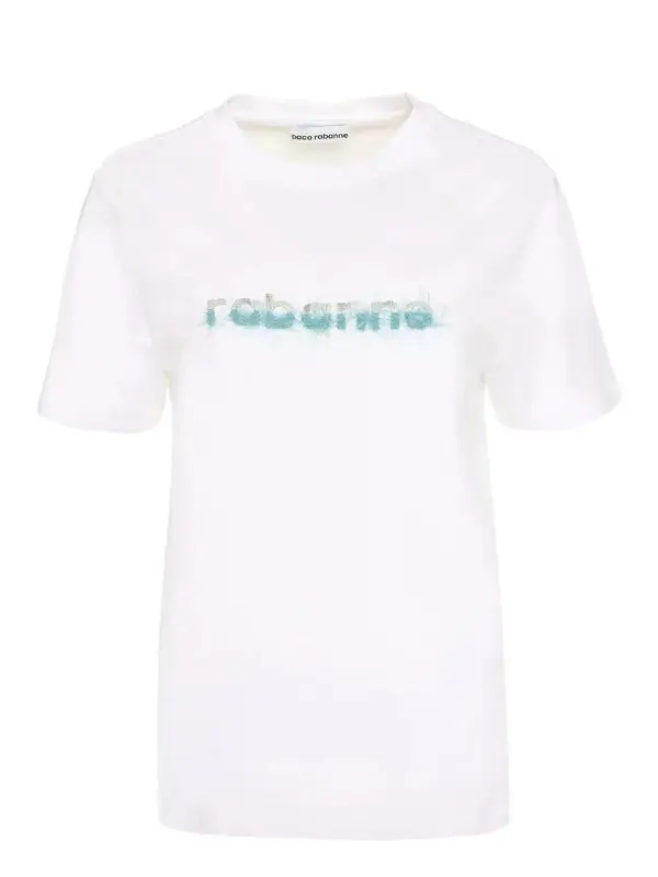 Rabanne Logo-detail Crew-neck T-shirt - White