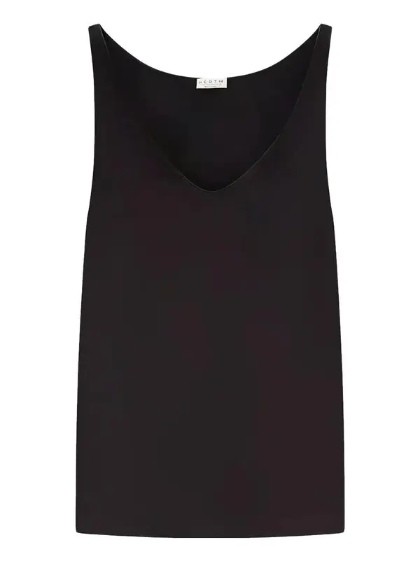 HERTH Silk V-neck Tank Top - Black