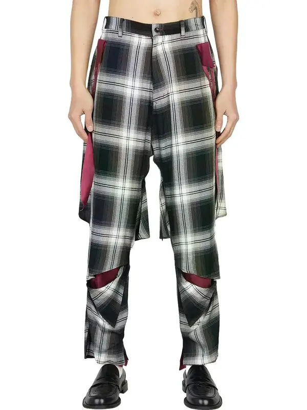 SULVAM Checked Trousers - Black