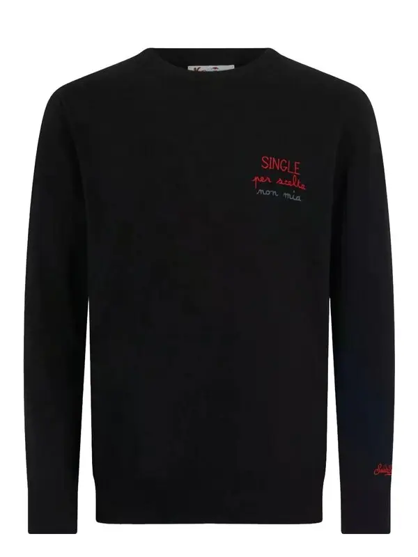MC2 SAINT BARTH Embroidered Crew-neck Sweater - Black