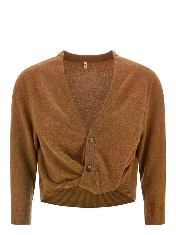 R13 Twisted-knot Cashmere Cardigan - Brown