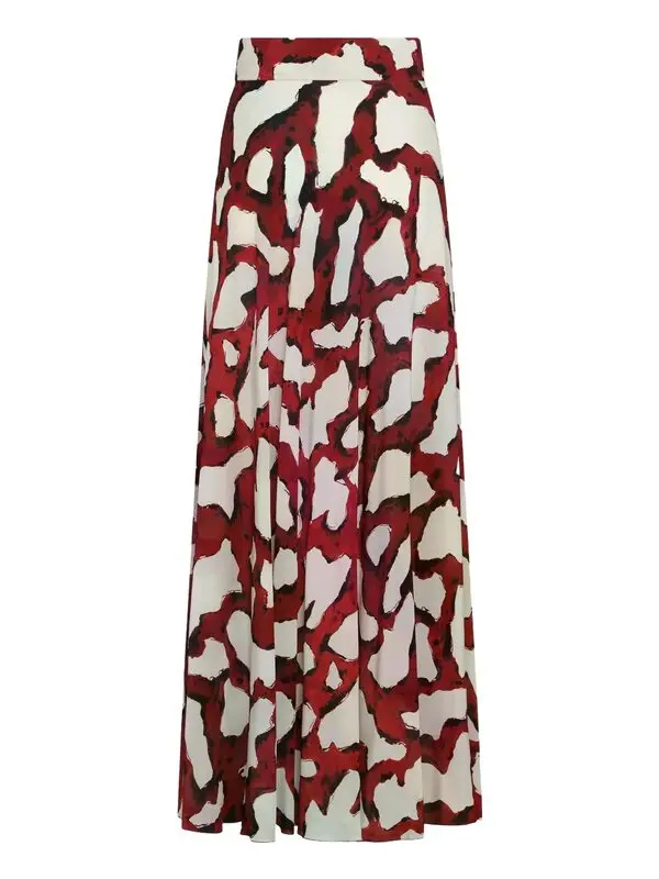 MARINELLA PICCINNO Abstract-print A-line Skirt - White