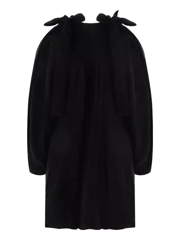 RENATA BRENHA Puff-sleeve Pleated Dress - Black