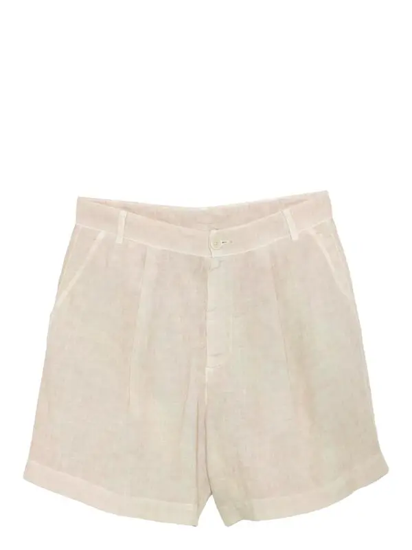 120% Lino Pleated Linen Shorts - Neutrals