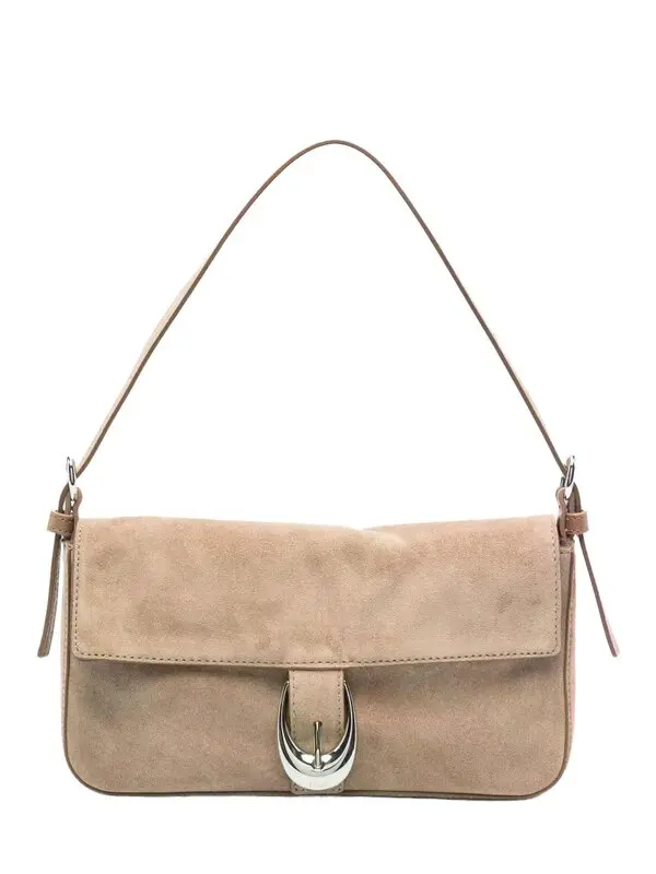 Staud Buckled Suede Shoulder Bag - Grey
