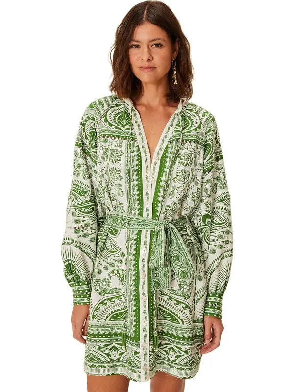 Farm Rio River Ride Mini Dress - River Ride Green