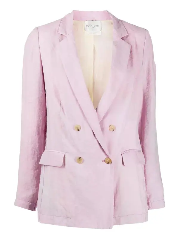 FORTE_FORTE Double-breasted Blazer - Pink