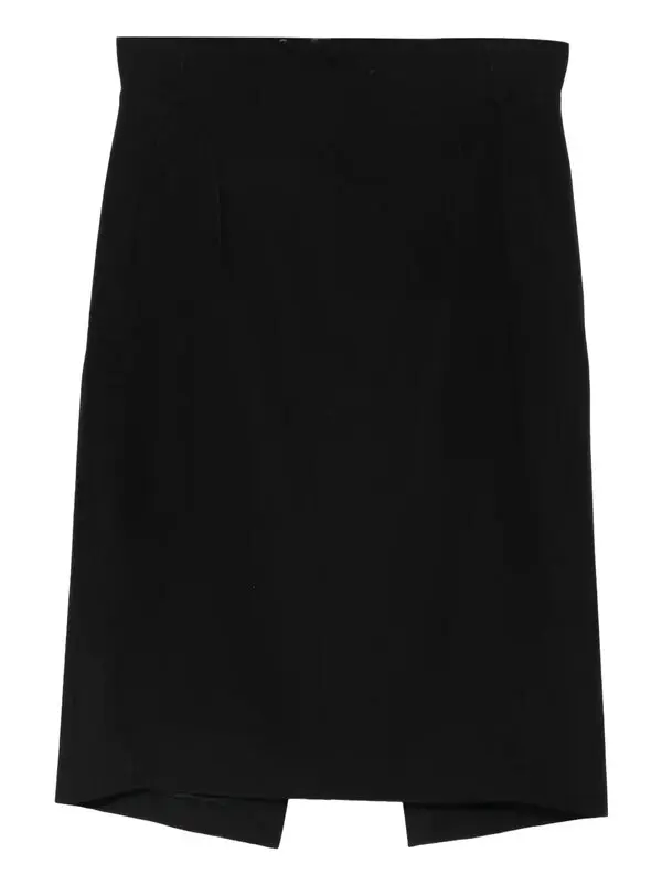 MUGLER Paneled Midi Skirt - Black