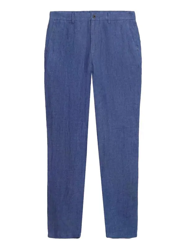 Brooks Brothers Textured Linen Trousers - Blue