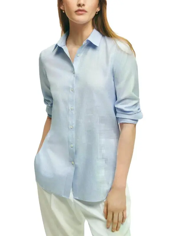 Brooks Brothers Textured-weave Shirt - Blue