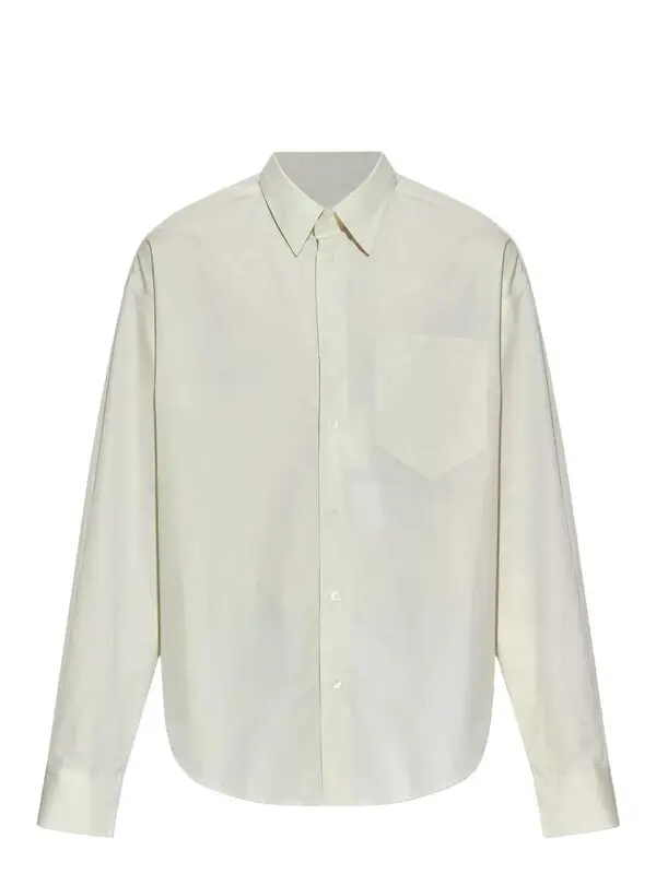 AMI Paris Heart-embroidered Long-sleeve Shirt - Neutrals