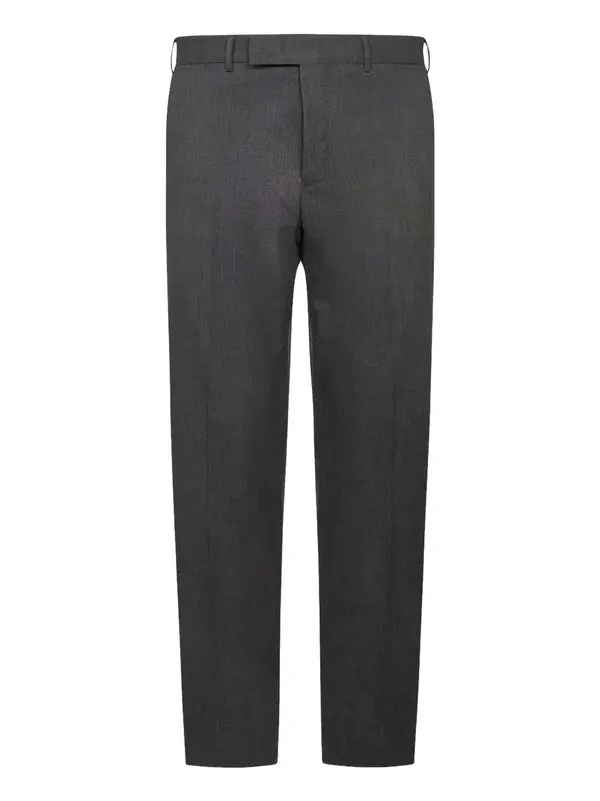 PT TORINO Pressed-crease Flat-front Trousers - Grey