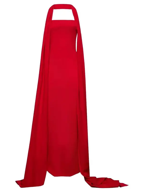 Solace London Cape-back Gown - Red