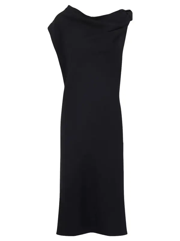 Carven Draped One-shoulder Midi Dress - Blue