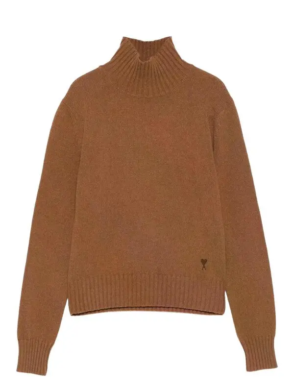AMI Paris Turtleneck Sweater - Brown