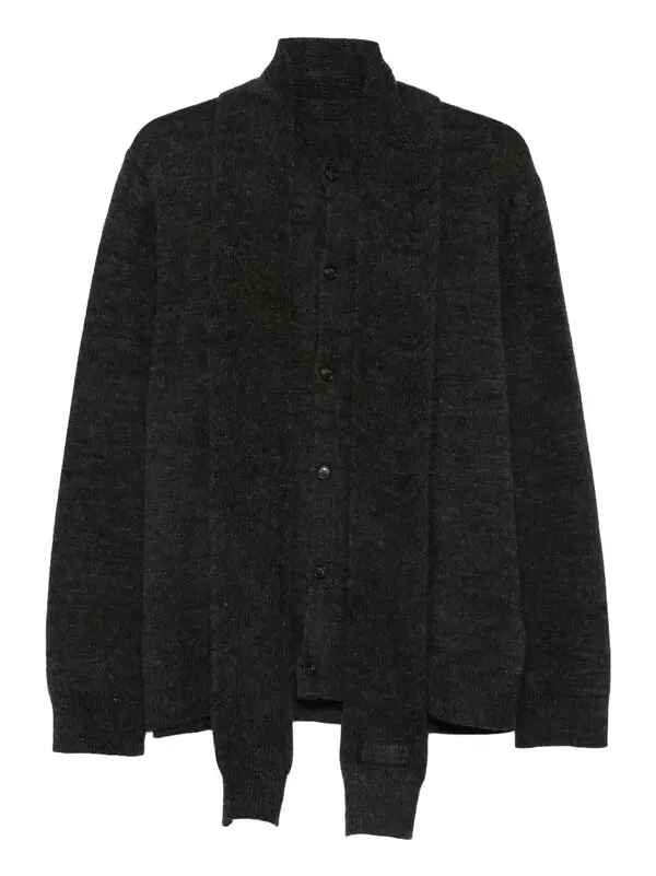 MAISON MARGIELA Buttoned Tie-neck Cardigan - Grey