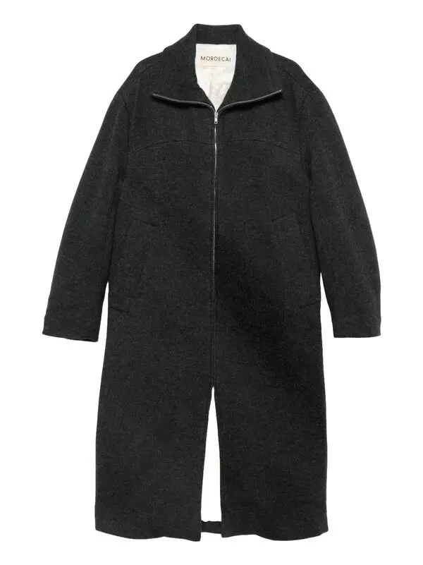 MORDECAI Zip-front Patch-pocket Coat - Grey
