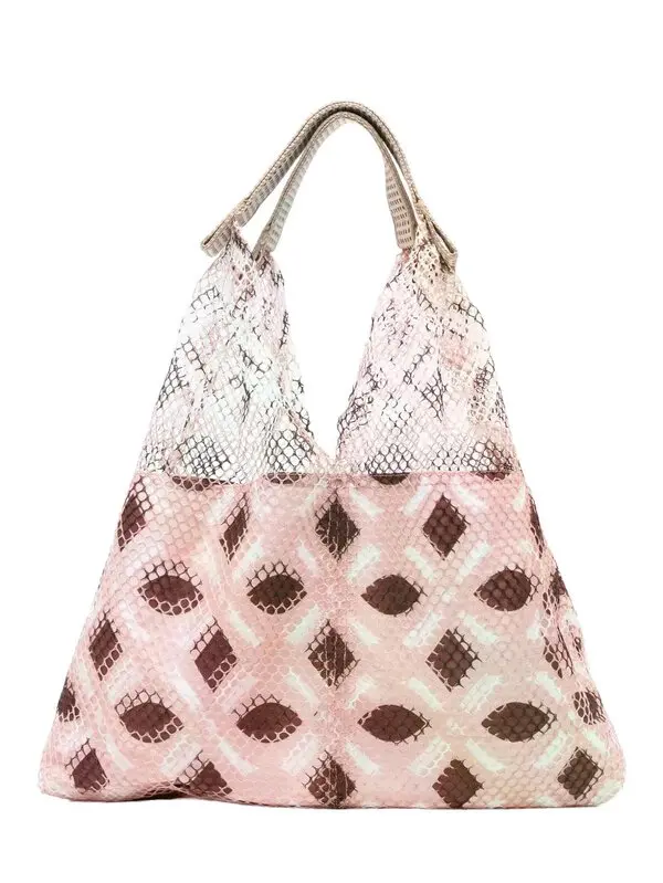 ÉPICE Elziver Mesh Geometric-print Shoulder Bag - Pink
