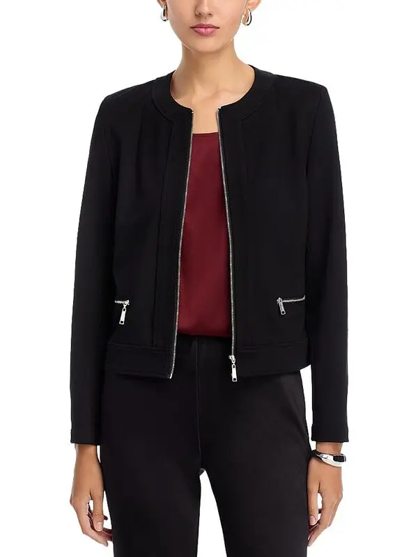 Misook Zip Front Jacket - Black