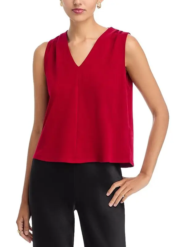 Misook V-neck Tank Top - Scarlet Red