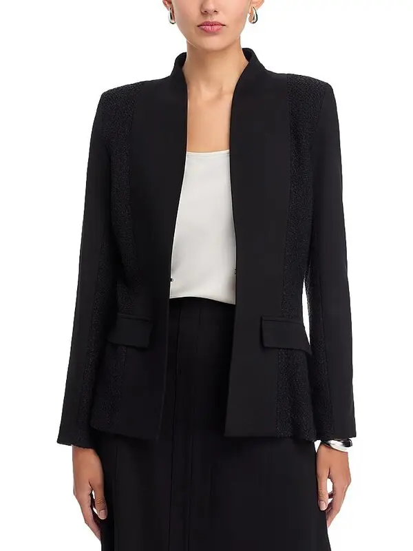 Misook Long Sleeve Ponte Jacket - Black