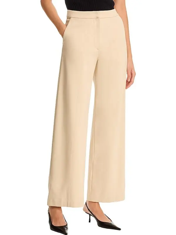 Misook High Rise Ponte Pants - Biscotti