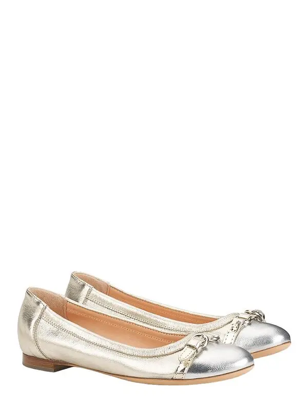 Agl Monika Metallic Flats - Silver/sand