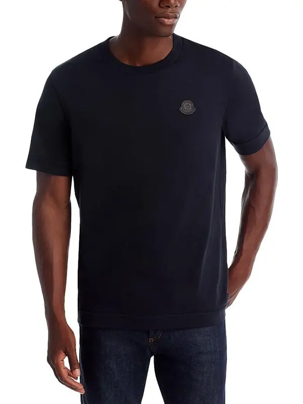 Moncler Logo Patch Cotton Tee - Navy