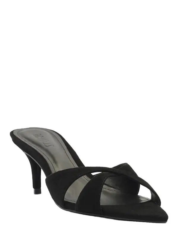 Schutz Hilda Leaf Mule Sandals - Black