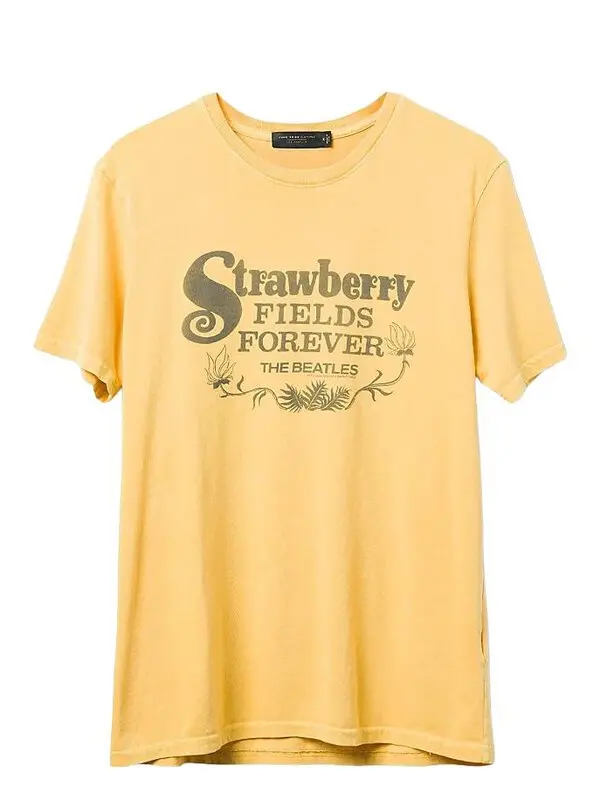Junk Food Clothing The Beatles Strawberry Fields Forever Vintage Tee - Yolk Yellow