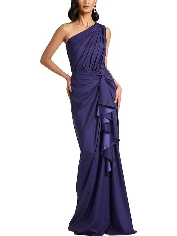 Tadashi Shoji Lena Waterfall Drape Gown - Horizon