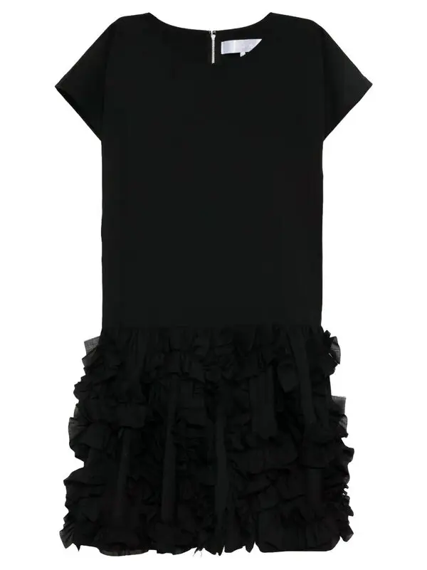 COMME DES GARÇONS TAO Ruffled-detail Dress - Black